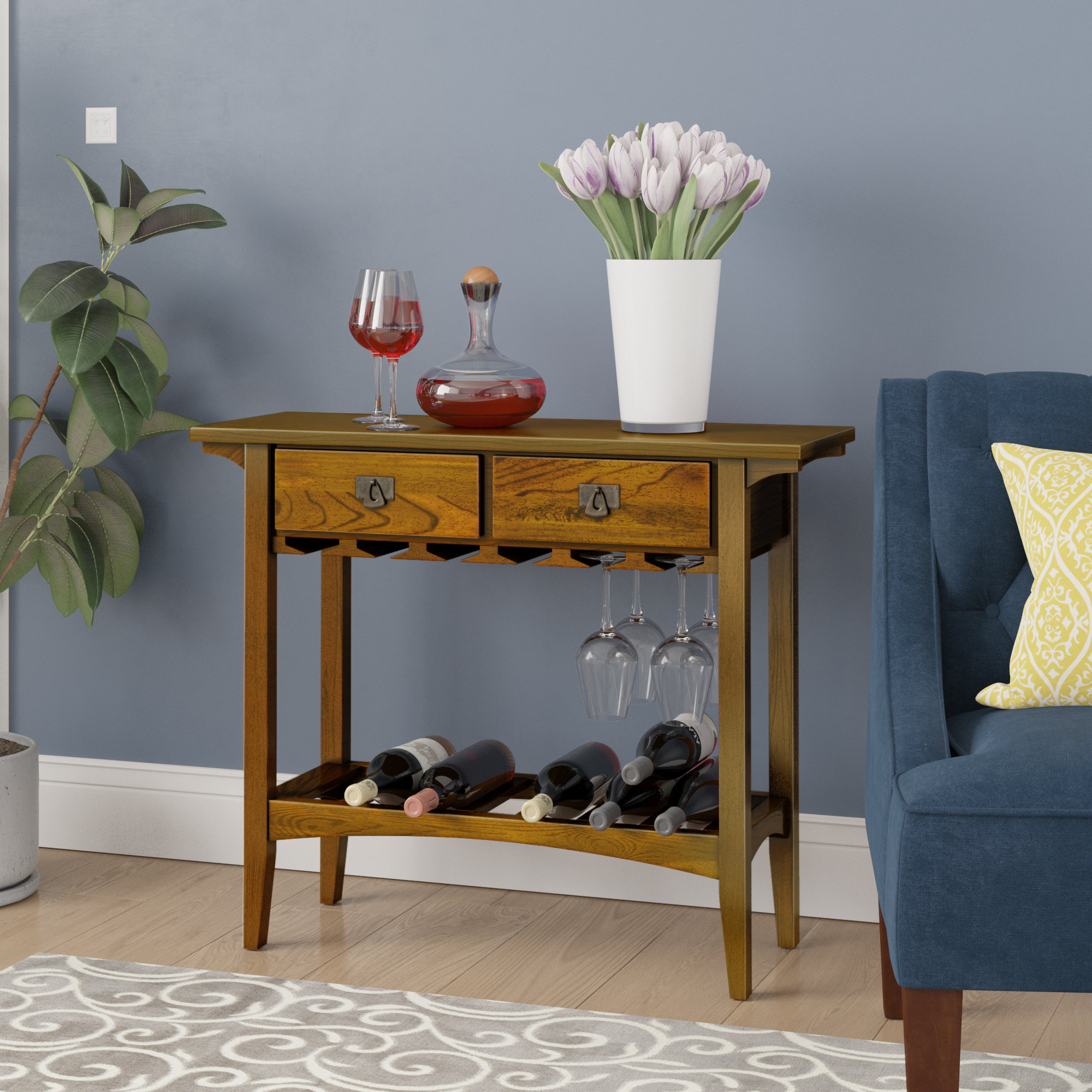 Charlton Home® Mission Solid Wood Wine Stand & Reviews | Wayfair