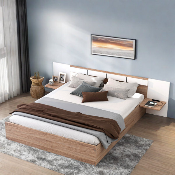 Disney Platform Bed With Panel Headboard Design, 2 Drawers, 2 Shelves ...