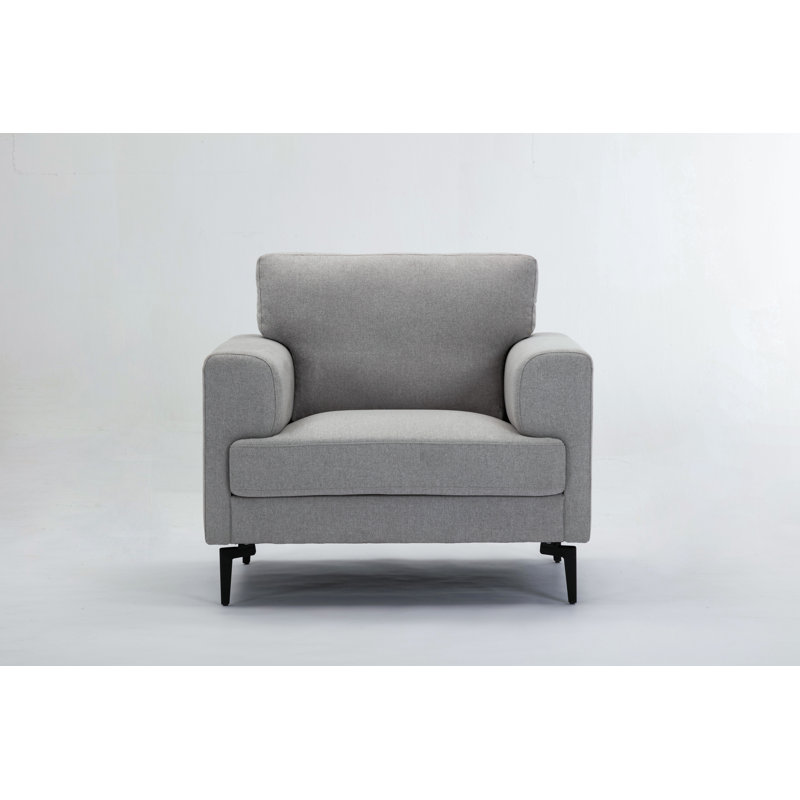 Latitude Run® Light Grey Accent Chair With Metal Leg | Wayfair