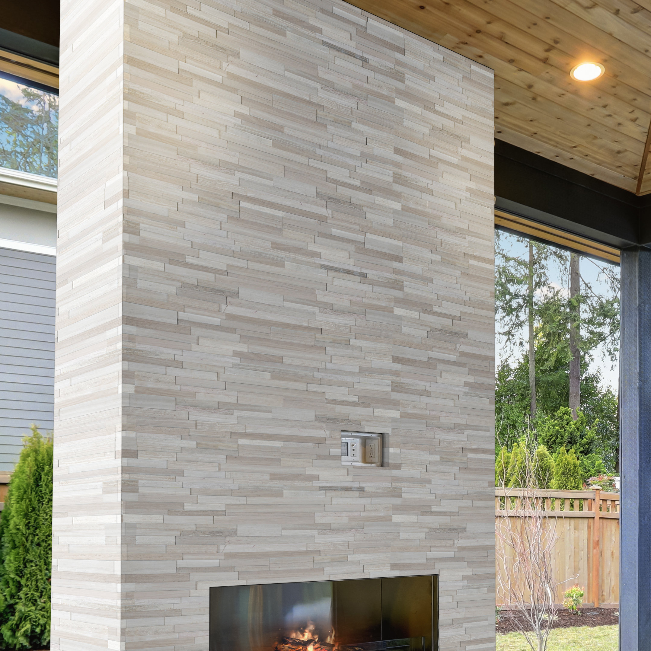 MSI RidgeStaks 3D Honed 6" x 24" Stacked Natural Stone Ledger Panel ...