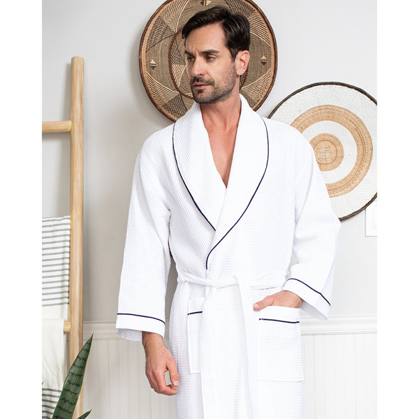 LOTUS LINEN Waffle Piping Robes - Hotel/Spa Luxury Cotton Bathrobes ...