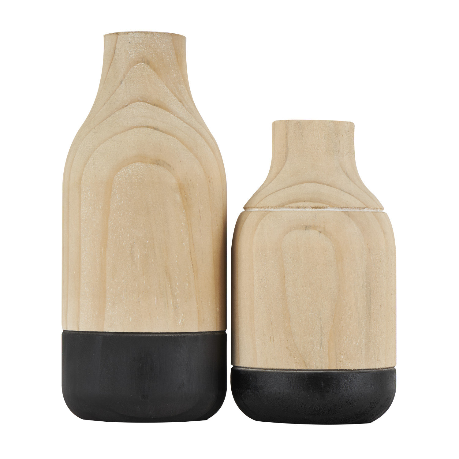 Wrought Studio™ Elwee Wood Color block Decorative Light Brown Vase with ...
