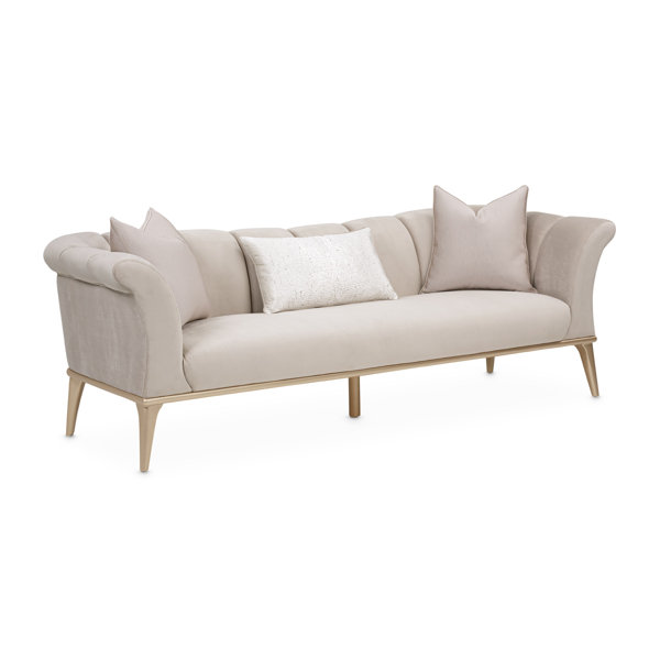 Michael Amini Yvette 100" Velvet Flared Arm Sofa | Wayfair