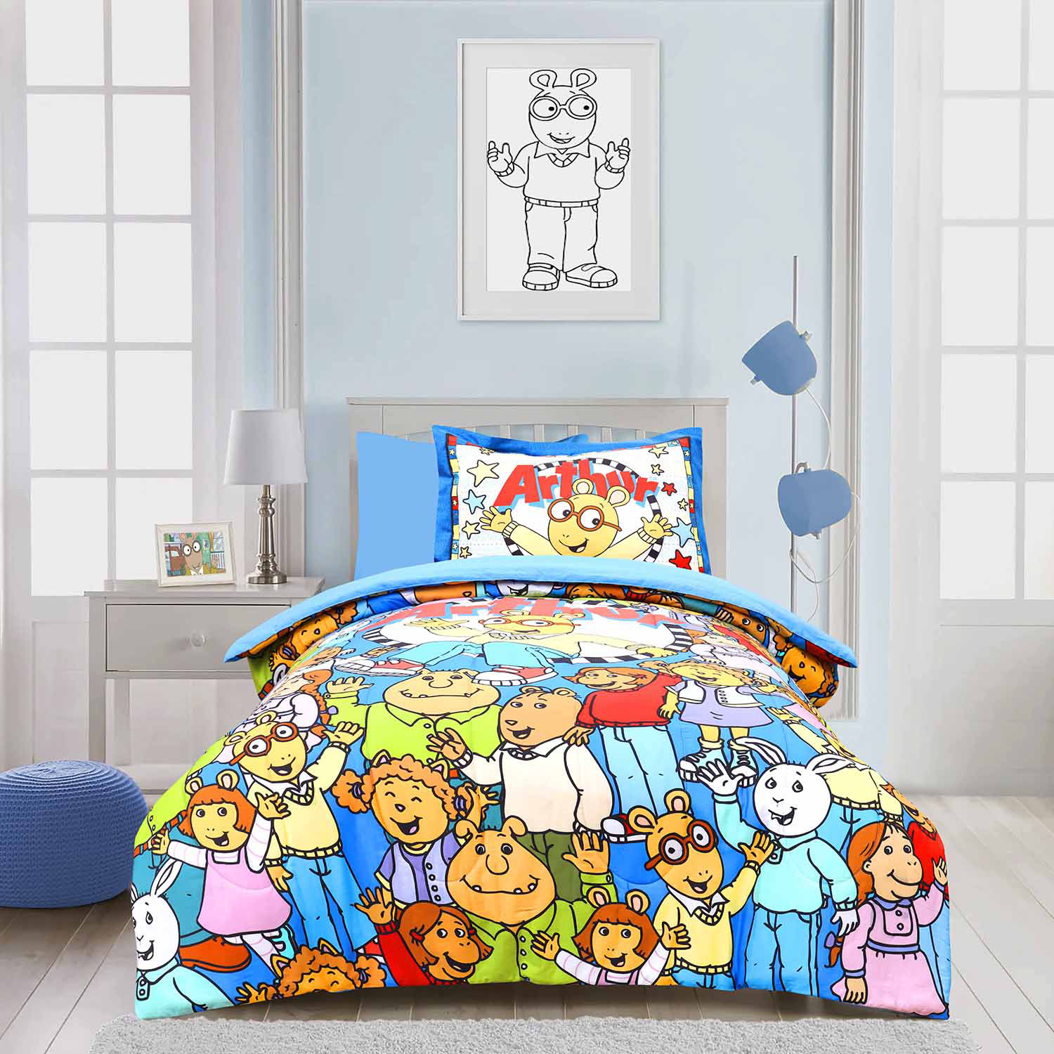 PBS Kids Arthur Say Hey Theme Printed Ultra Soft Comforter/Sham Set ...