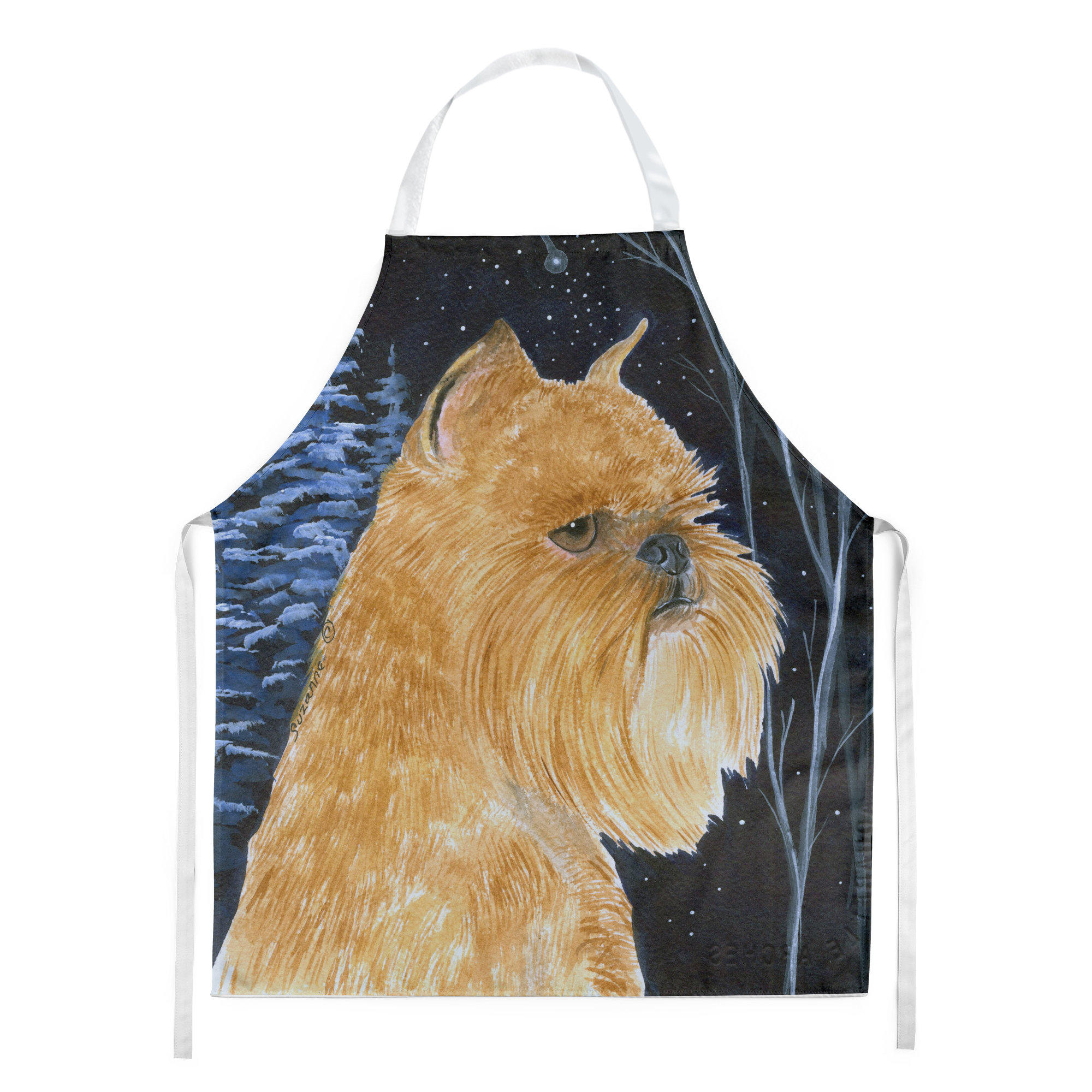 Winston Porter Starry Night Brussels Griffon Apron | Wayfair