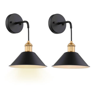 Black Hard Wired Wall Sconces You'll Love | Wayfair