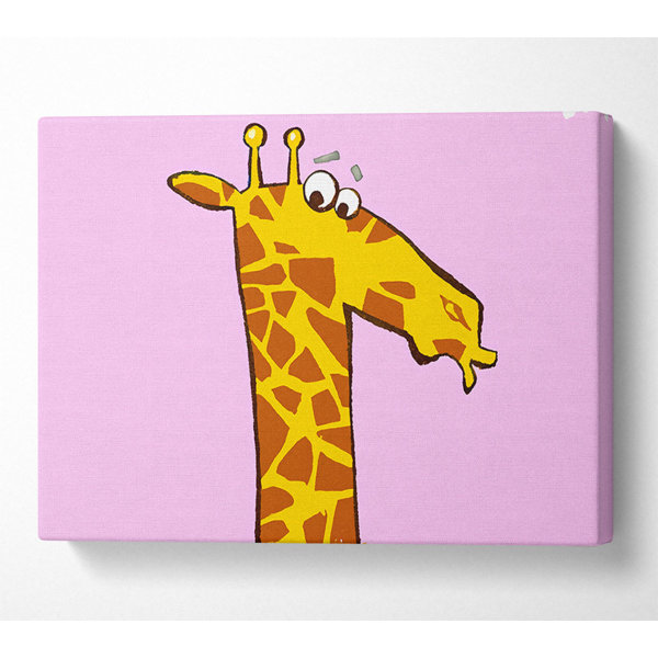 World Menagerie Funny Confused Zebra Pink - Wrapped Canvas Print ...