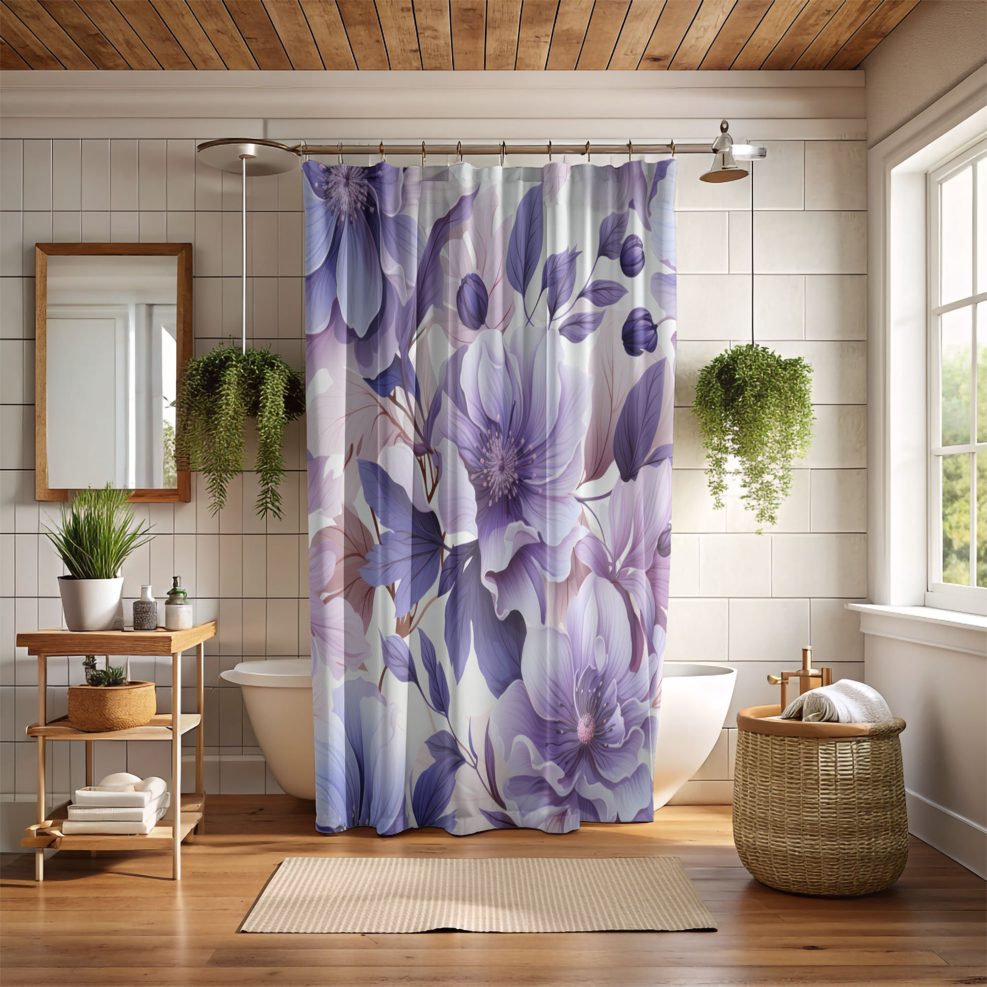 Bay Isle Home™ Violet Touch - Premium Shower Curtain | Wayfair