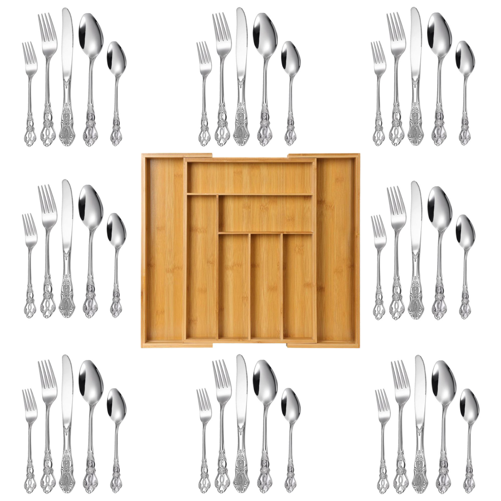 Canora Grey Tevin Stainless Steel Flatware Set - Service for 8 | Wayfair Canora Grey Tevin Stainless Steel Flatware Set - Service for 8 | Wayfair