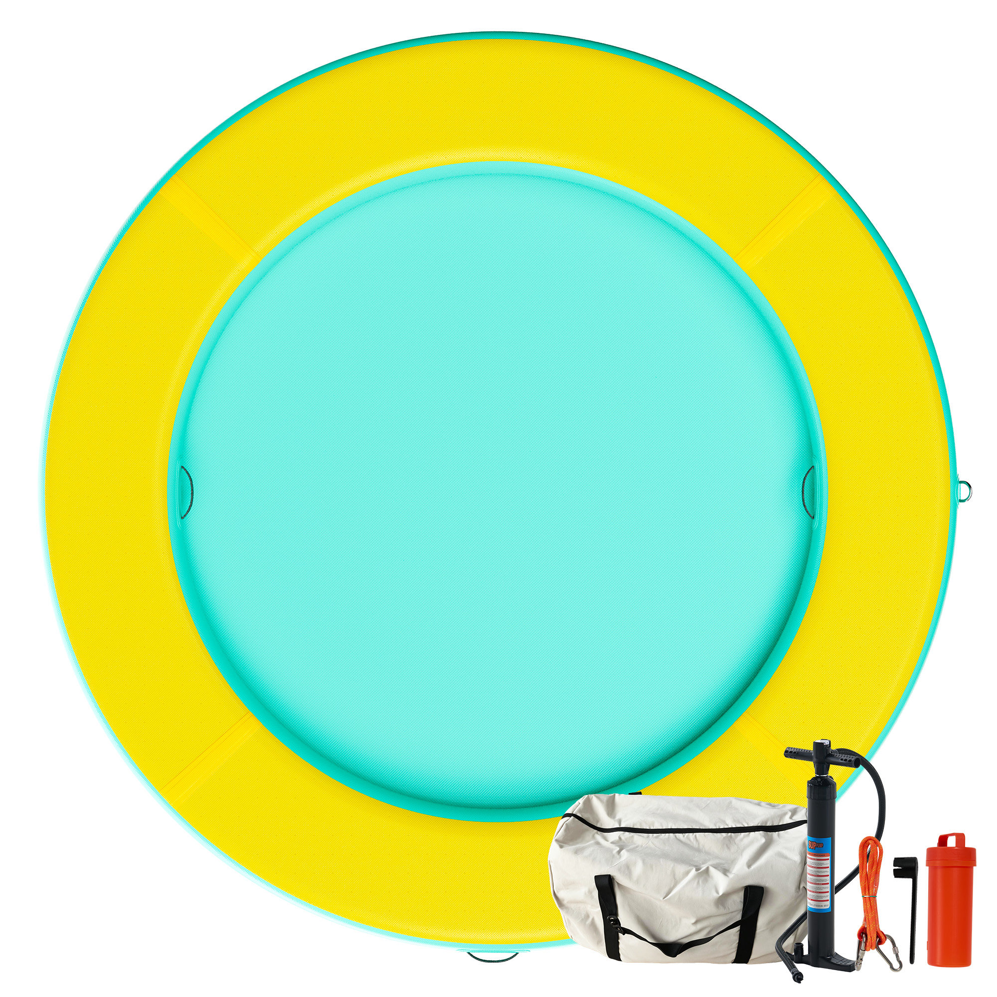 AMERLIFE 8 FT Round Floating Ring Inflatable Water Hammock with Soft ...