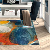 Wade Logan® Ansela Performance Green/Orange Rug & Reviews | Wayfair