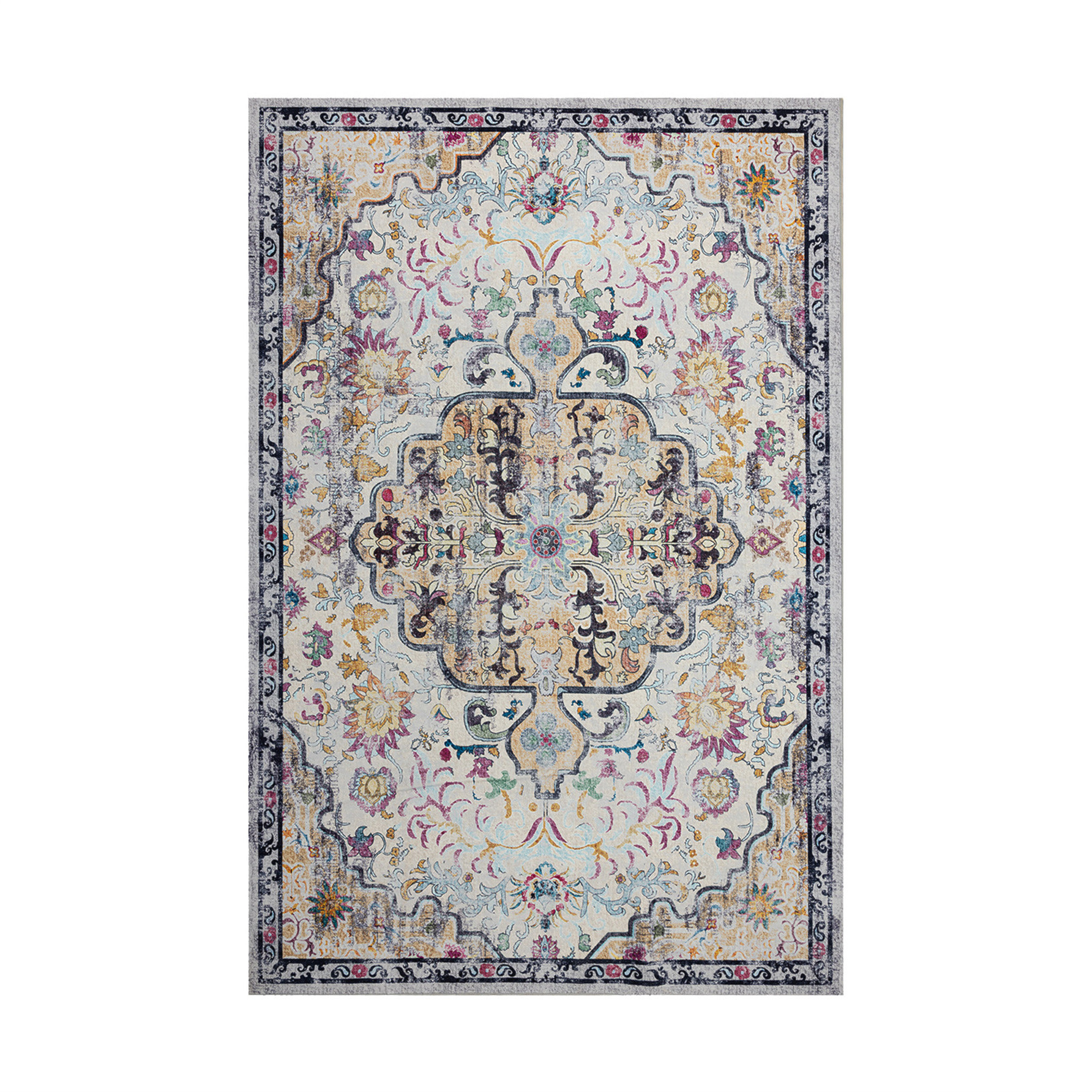 Bungalow Rose Machine Washable Non-Slip Rug | Wayfair