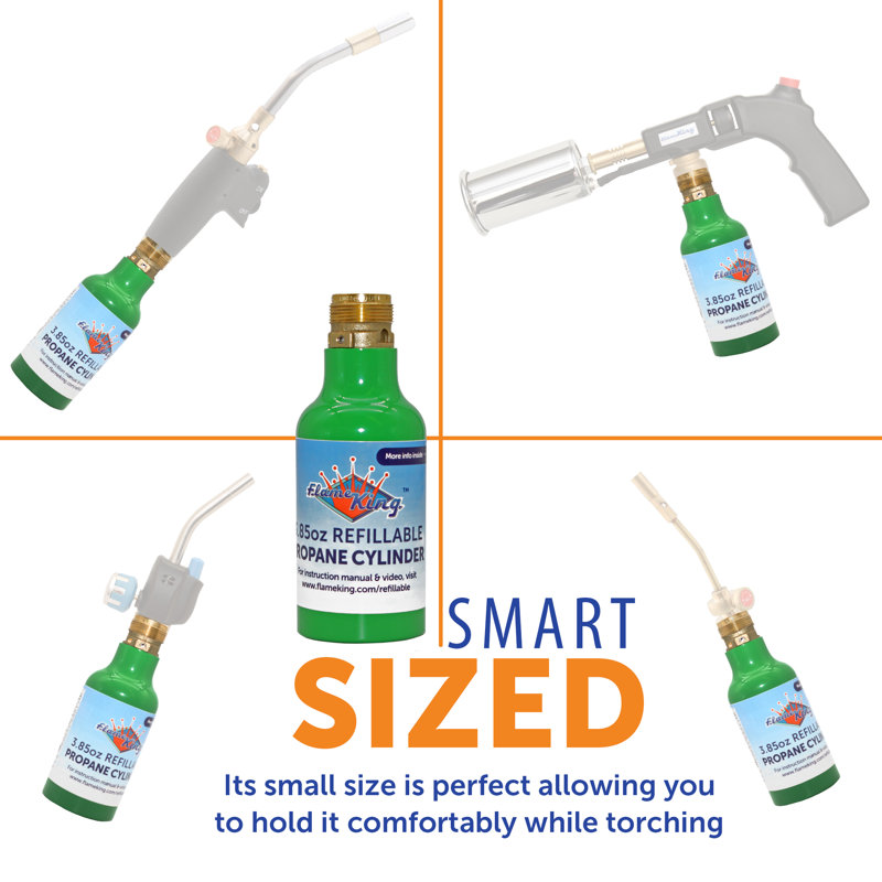 Flame King 1/4LB Refillable Empty Propane Tank for Small Propane Lamps ...