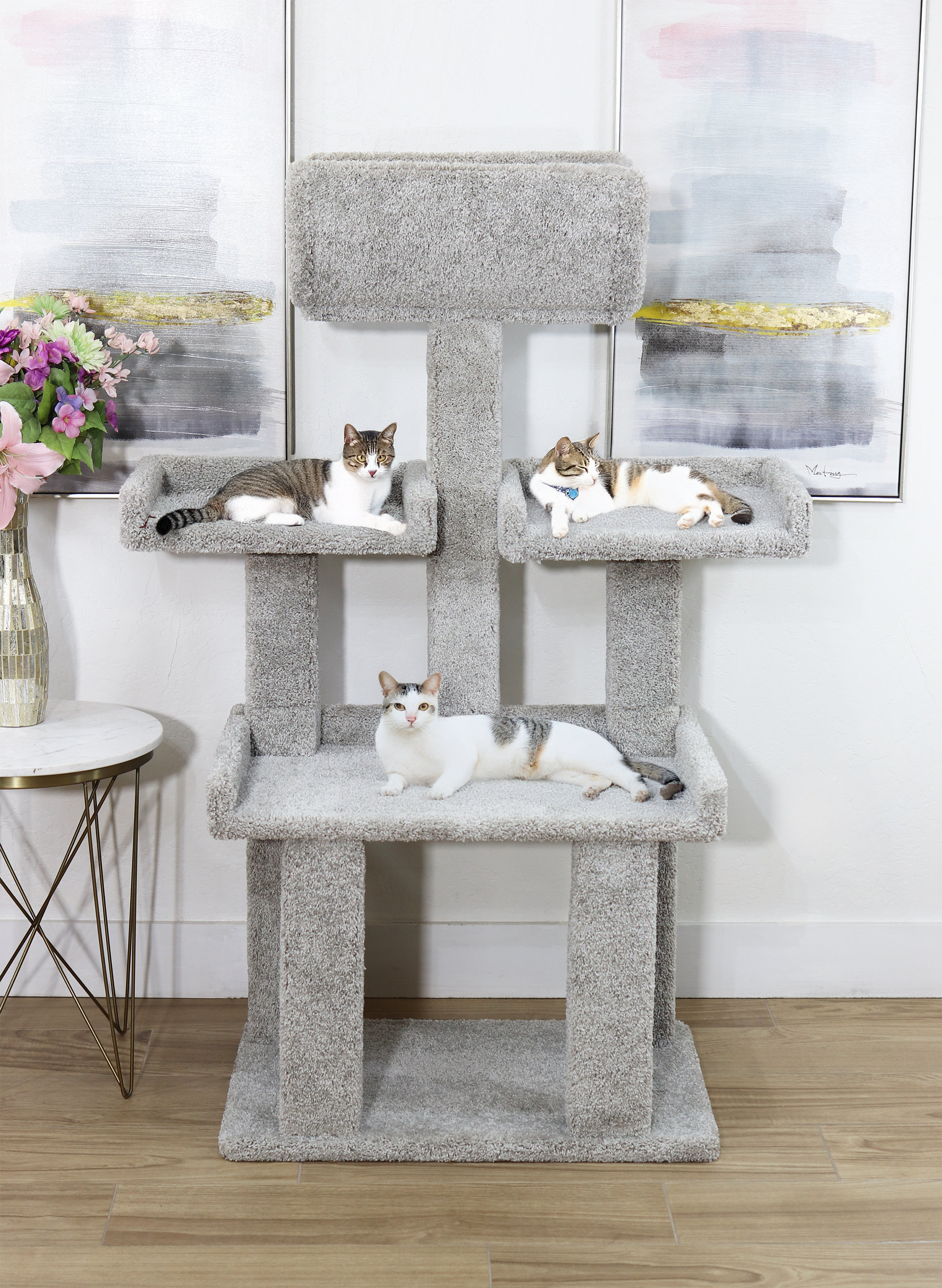 New Cat Condos Multi-Level Carpet Cat Tower – Handcrafted Cat Furniture ...