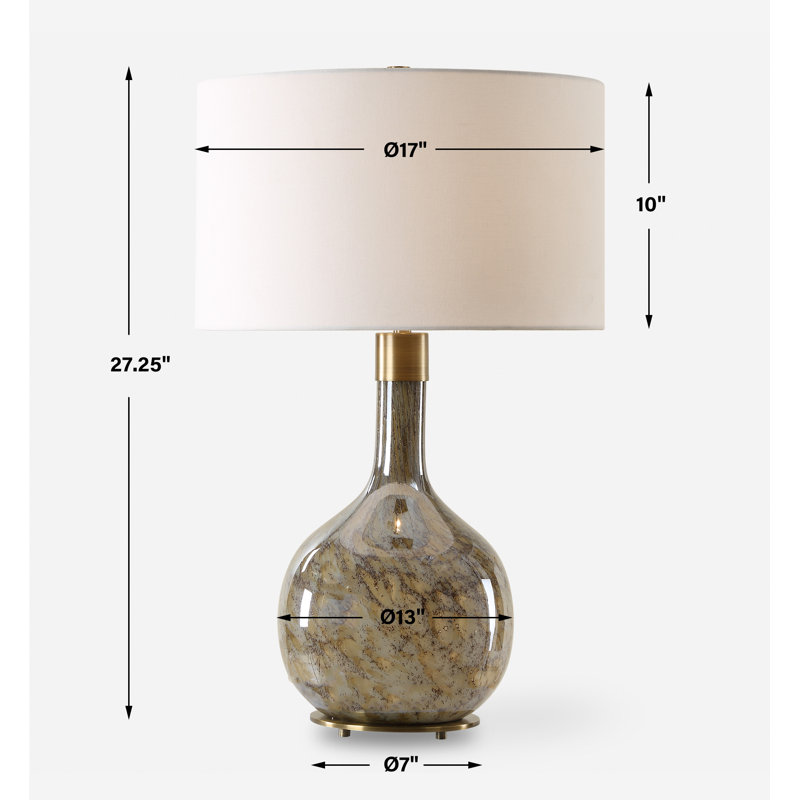 Orren Ellis Tymeir Brown Glass Table Lamp | Wayfair