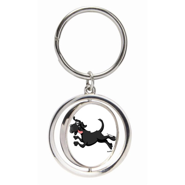 Printed Perfection Personalized Black Lab Small Spinning Key Chain ...