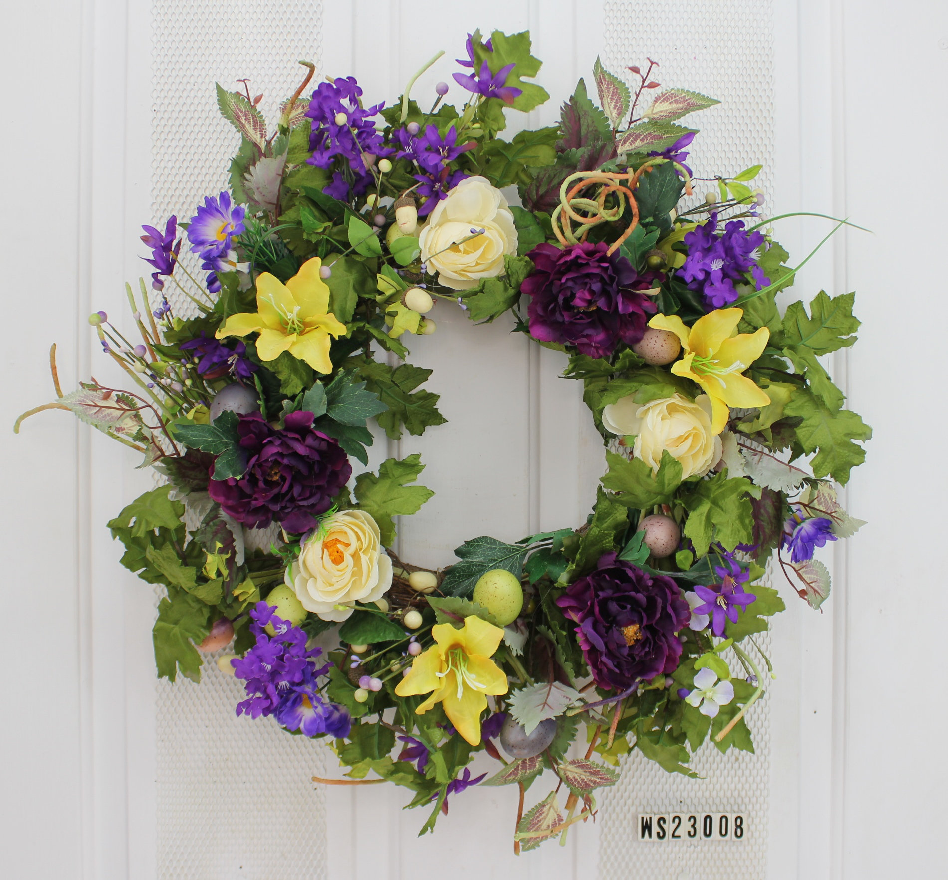 Primrue Handcrafted Faux Mixed Assortment Foam 24'' Wreath | Wayfair