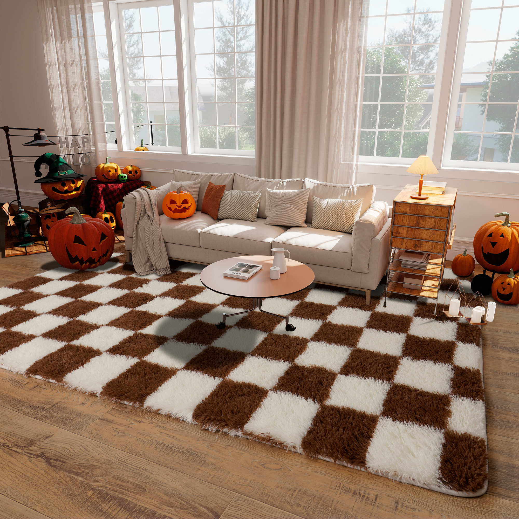 Ebern Designs Extra Large 5x7 Feet Non-Slip Plush Mat - Super Soft ...