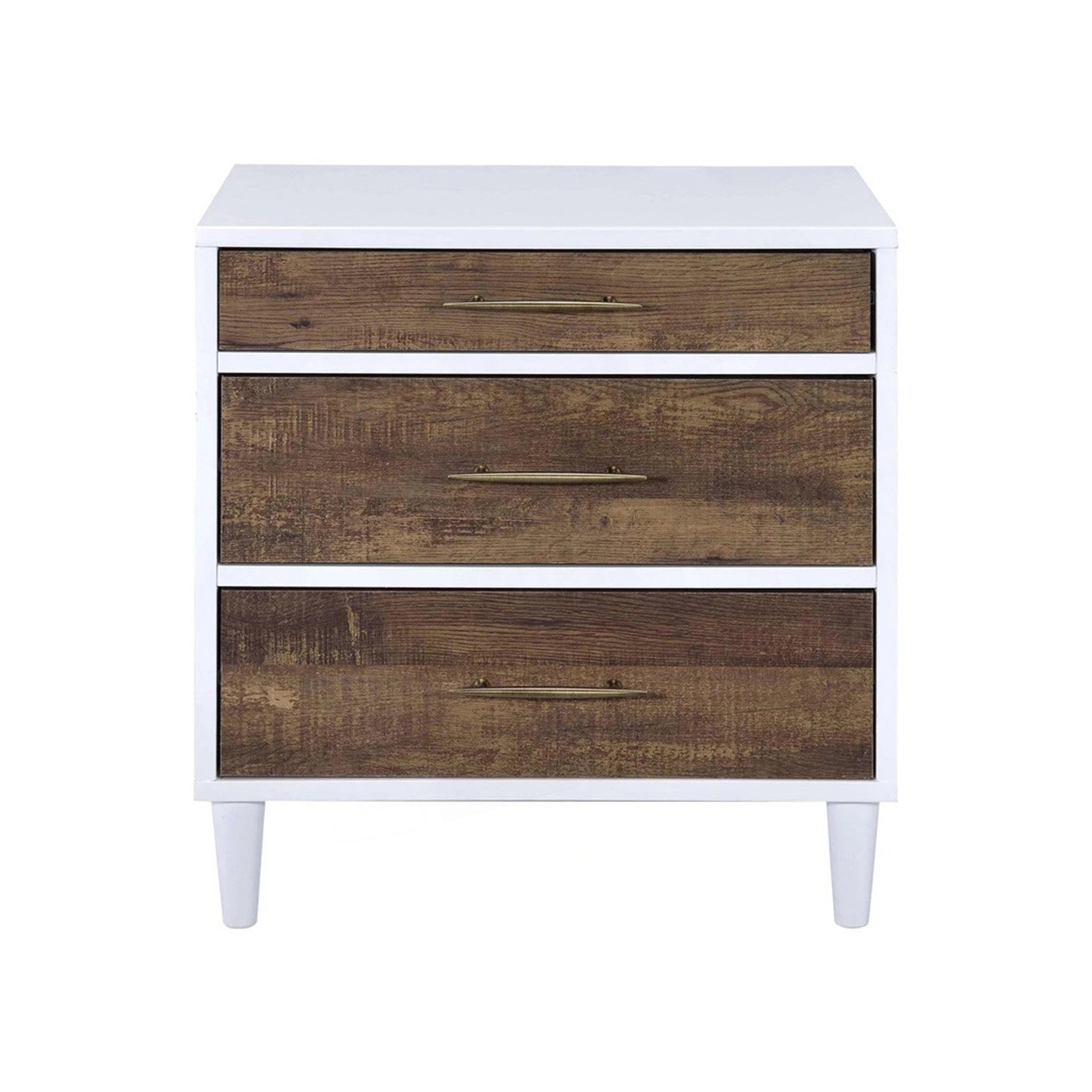 Ebern Designs Two-Tone Nightstand With 3 Drawers | Wayfair
