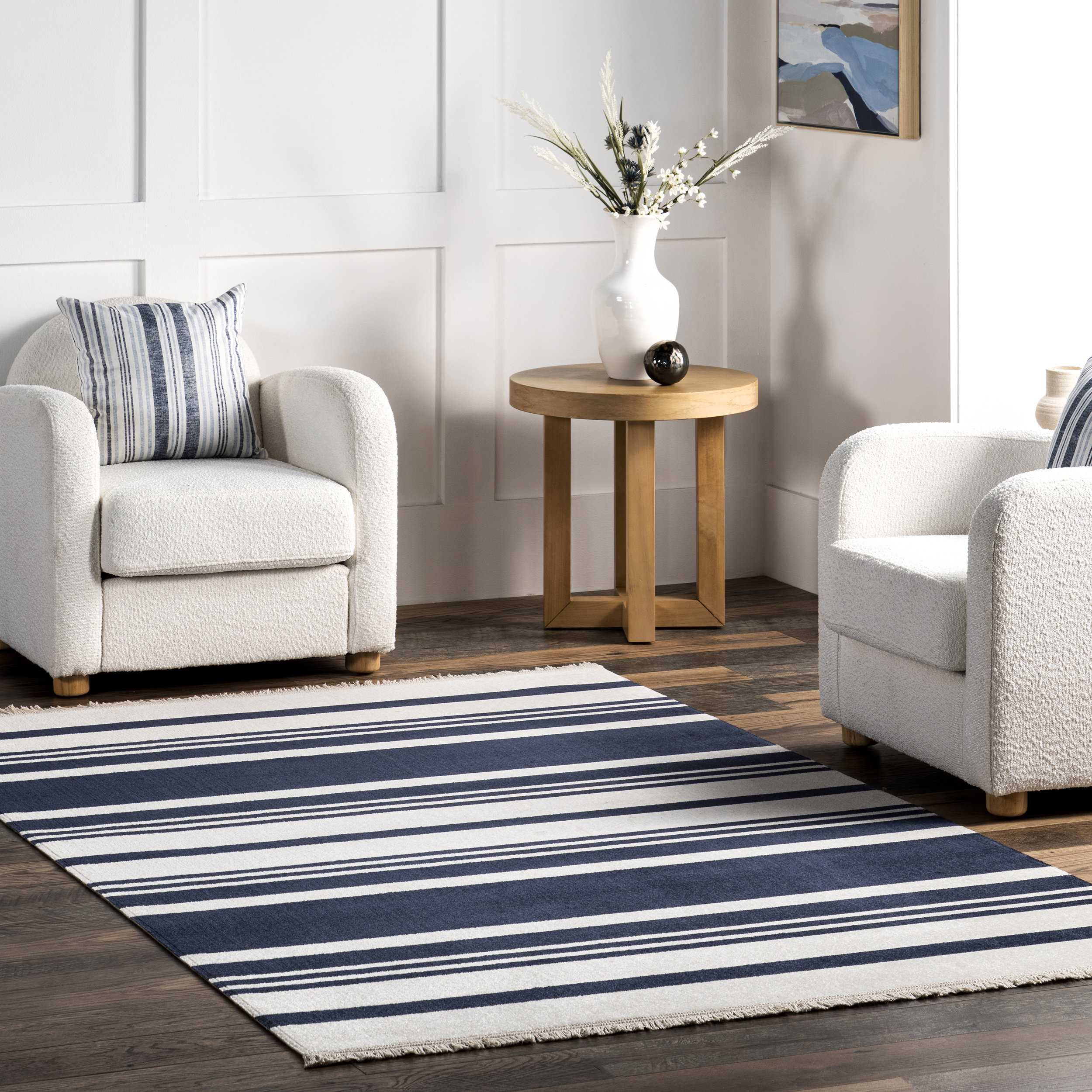 Breakwater Bay Effie Striped Indoor/Outdoor Area Rug for Living Room ...