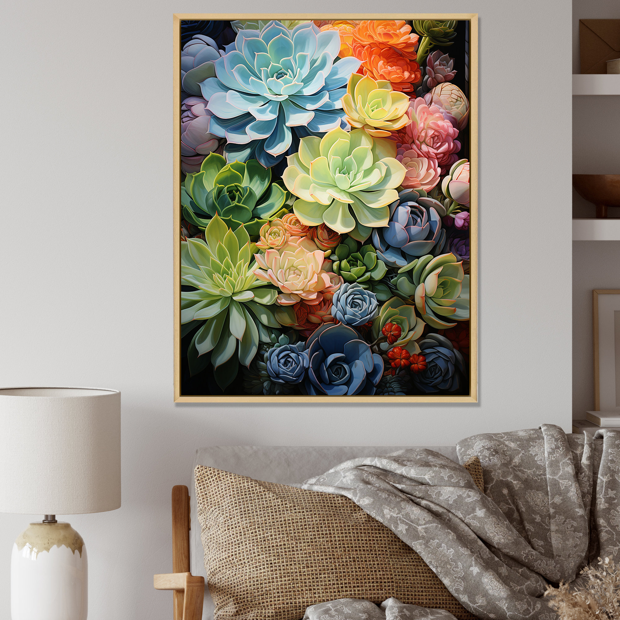 Winston Porter Multicolor Succulent Minimalism Dream - Succulent Wall ...