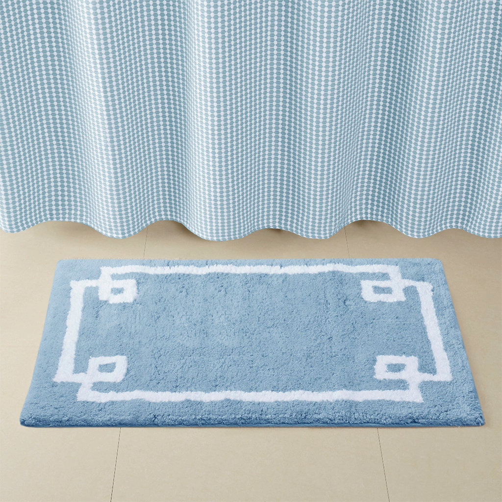 Everly Quinn Cotton Tufted Bath Rug Blue | Wayfair