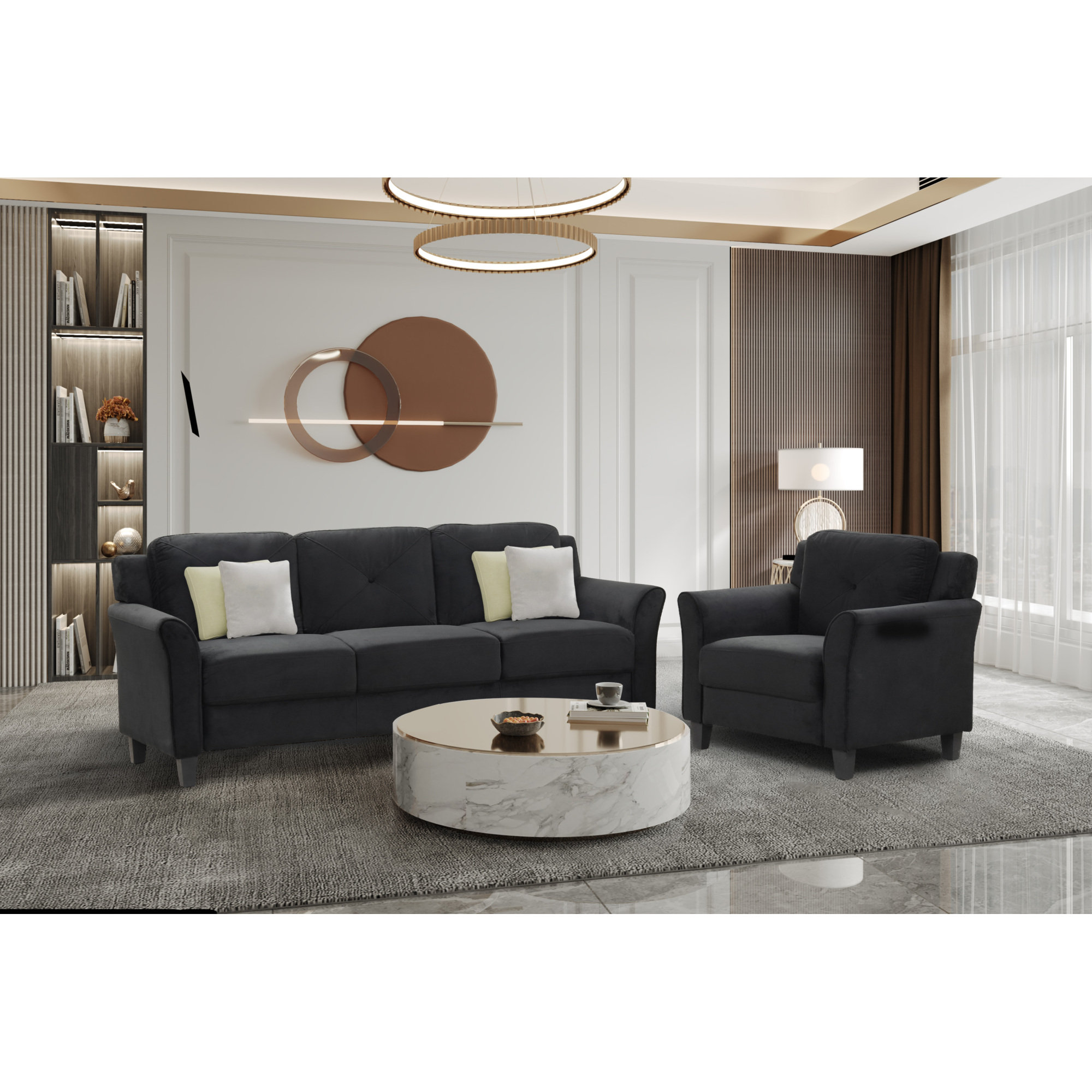 Ebern Designs Lelynn 43.4'' Flared Arm Sofa | Wayfair