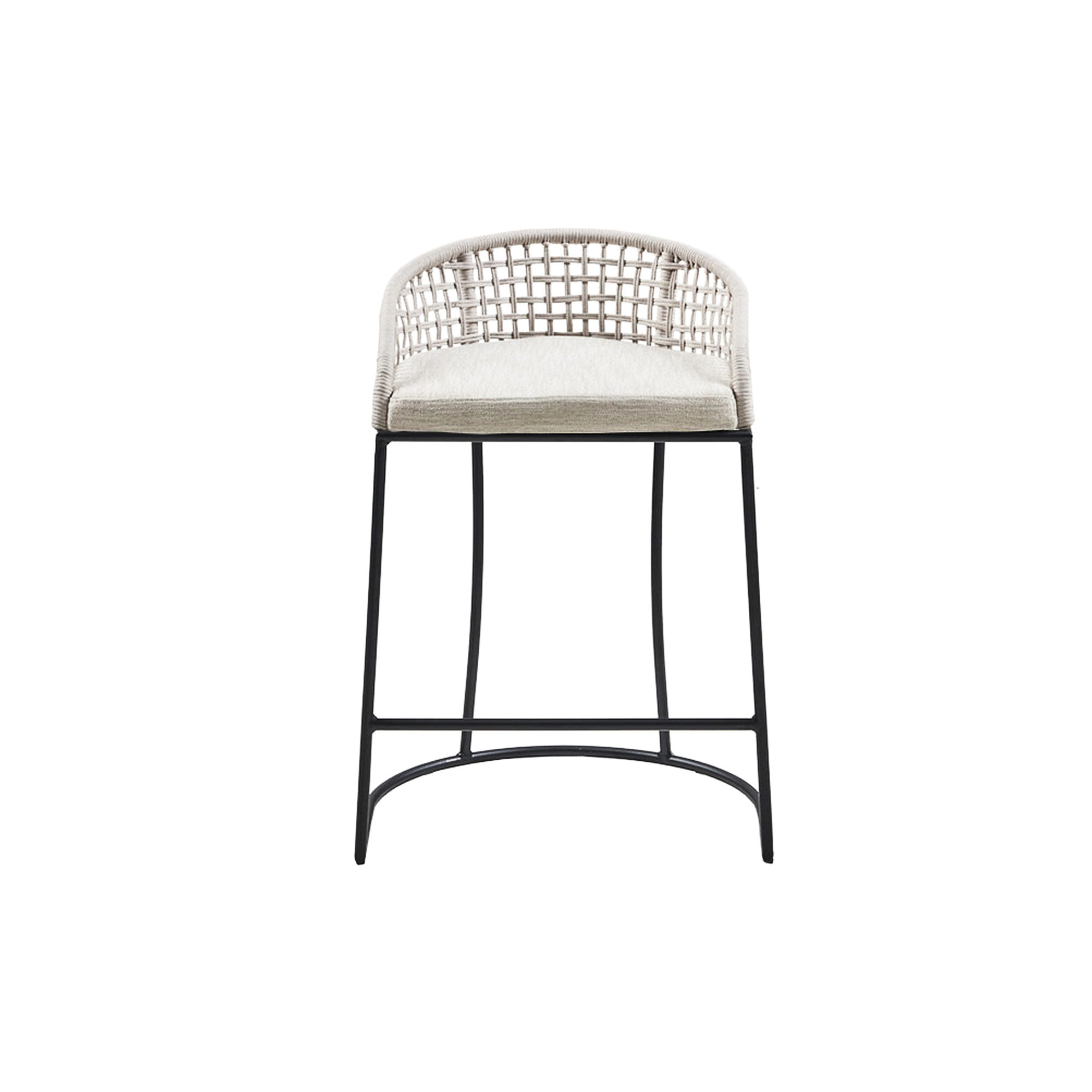 Corrigan Studio® Woven Counter Stool 25": Upholstered Seat With Rope ...