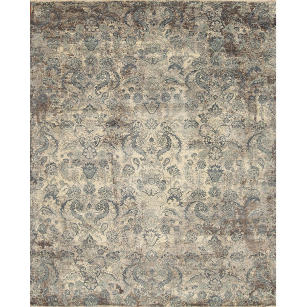 Samad Rugs European Hand Knotted Wool Area Rug in Gray/Beige/Green ...