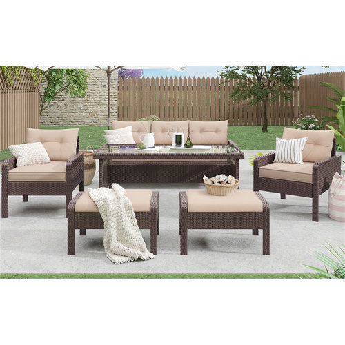 Red Barrel Studio® 5 - Person Rectangular Outdoor Dining Set & Reviews ...