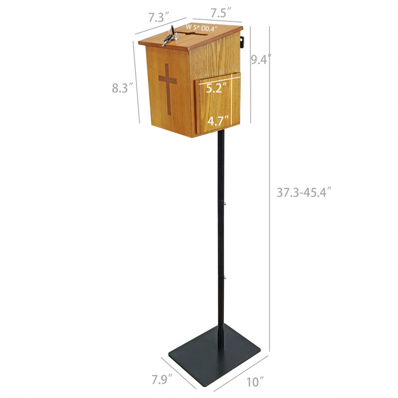 Loon Peak® MDF Donation Box Floor Stand Lobby Foyer Tithes & Offering ...