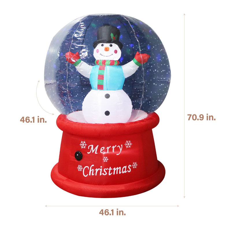 Fraser Hill Farm 6-Ft. Tall Multicolor Prelit Snowman Snow Globe ...