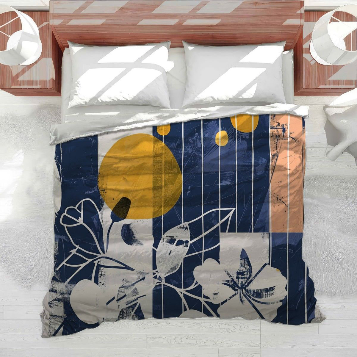 VisionDecor Abstract Floral Bedding Cool Pattern Duvet Cover Modern ...