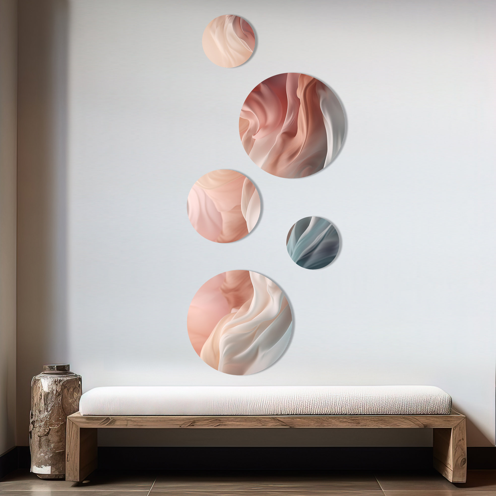 Design Art Orange Blue Dancing Colors IV - Minimalism Metal Wall Décor ...