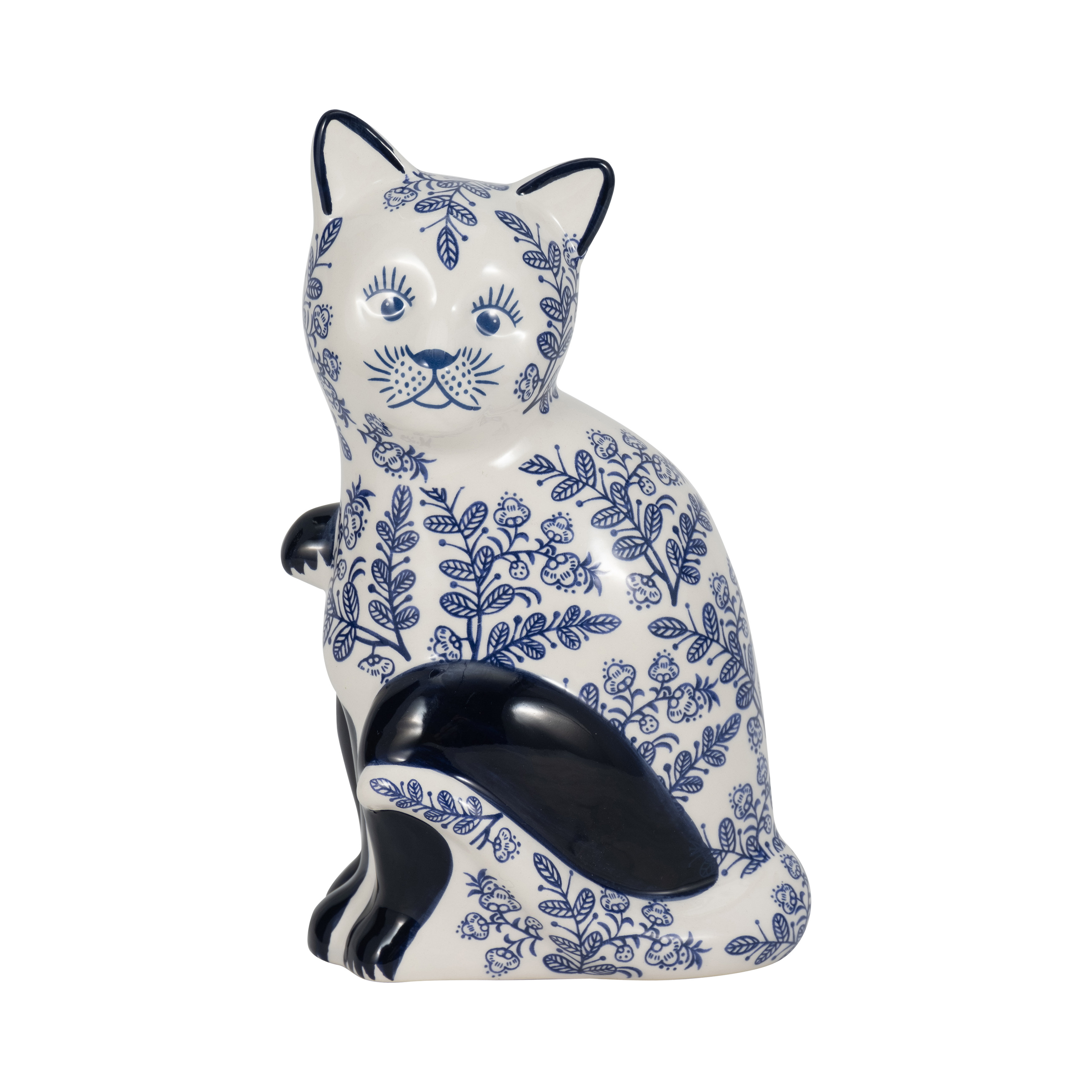 Winston Porter Ceramic Cat Sculpture Contemporary Vintage Style ...
