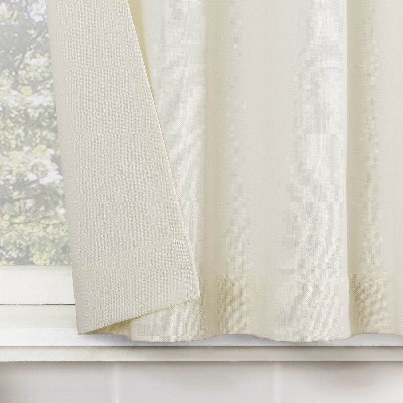 Ebern Designs Zaybree Cotton Blend Button Tab Top Cafe Curtain ...