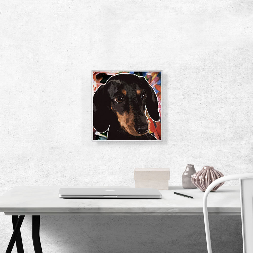 ARTCANVAS Dachshund Dog Breed Red Abstract Canvas Art Print - Wayfair ...