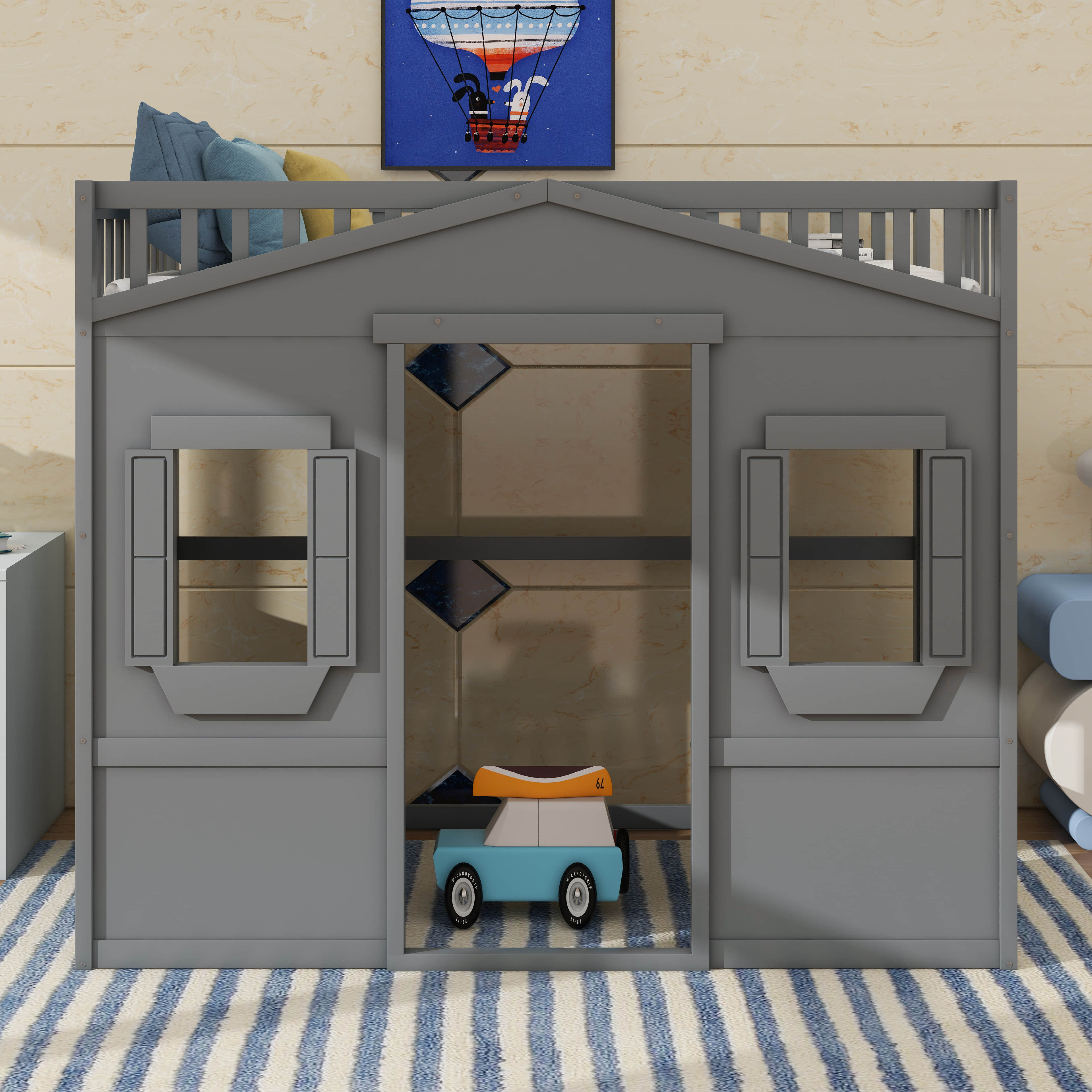 Harriet Bee Compact House-Style Loft Bed With Robust Ladder - Wayfair ...