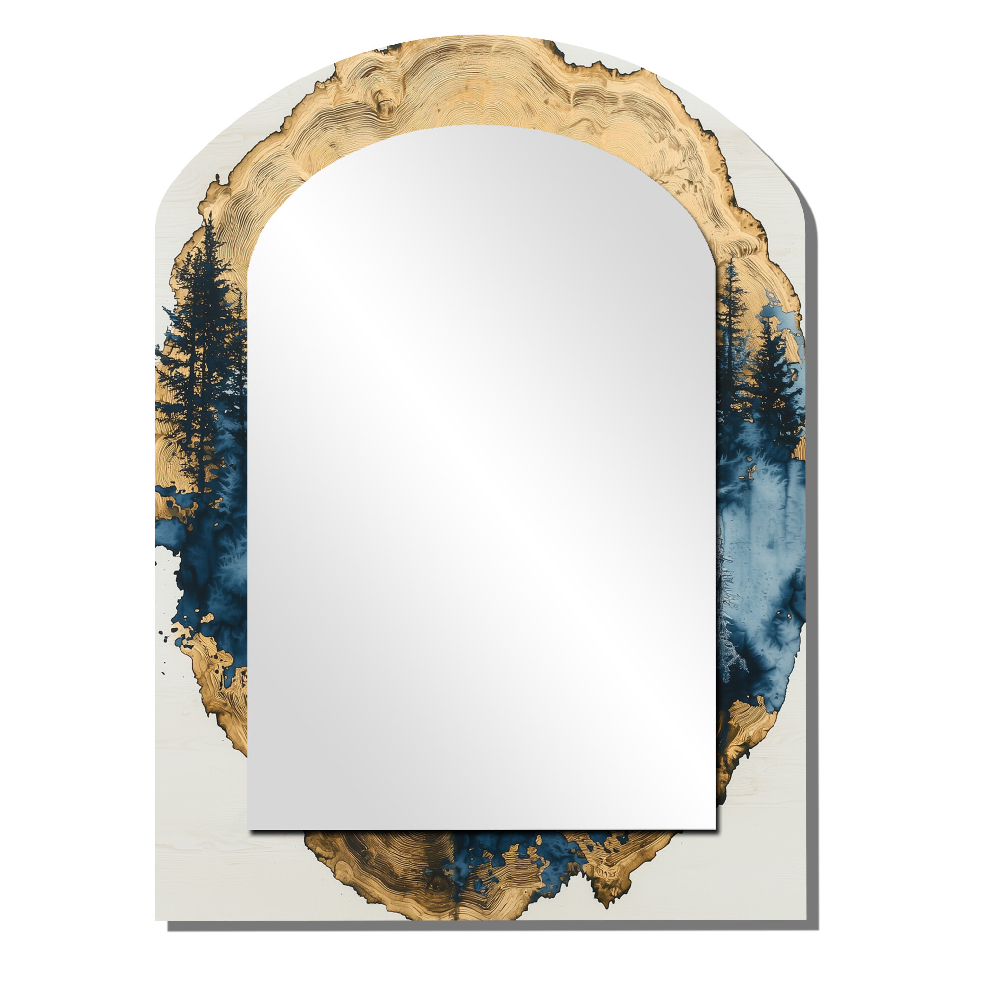 Mercer41 Golden Wolf In Blue Forest Landscape II - Wolf Asymmetrical ...