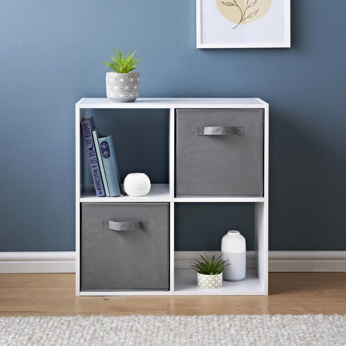 17 Stories 4 Cube Storage Unit Bookcase Wooden Storage Cabinets Book ...