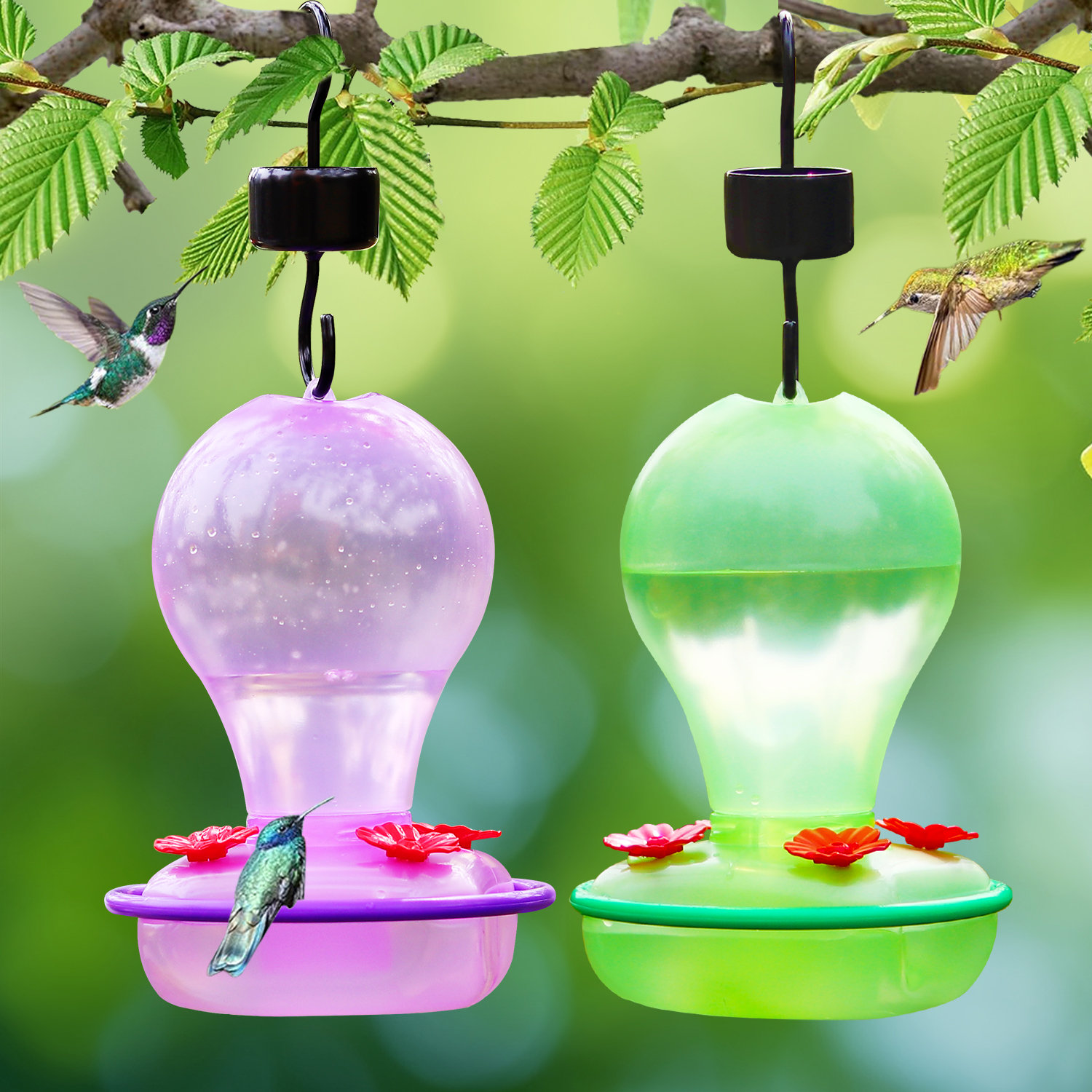 Ebern Designs Plastic Hummingbird Feeders For Outdoors Hanging, 20oz ...