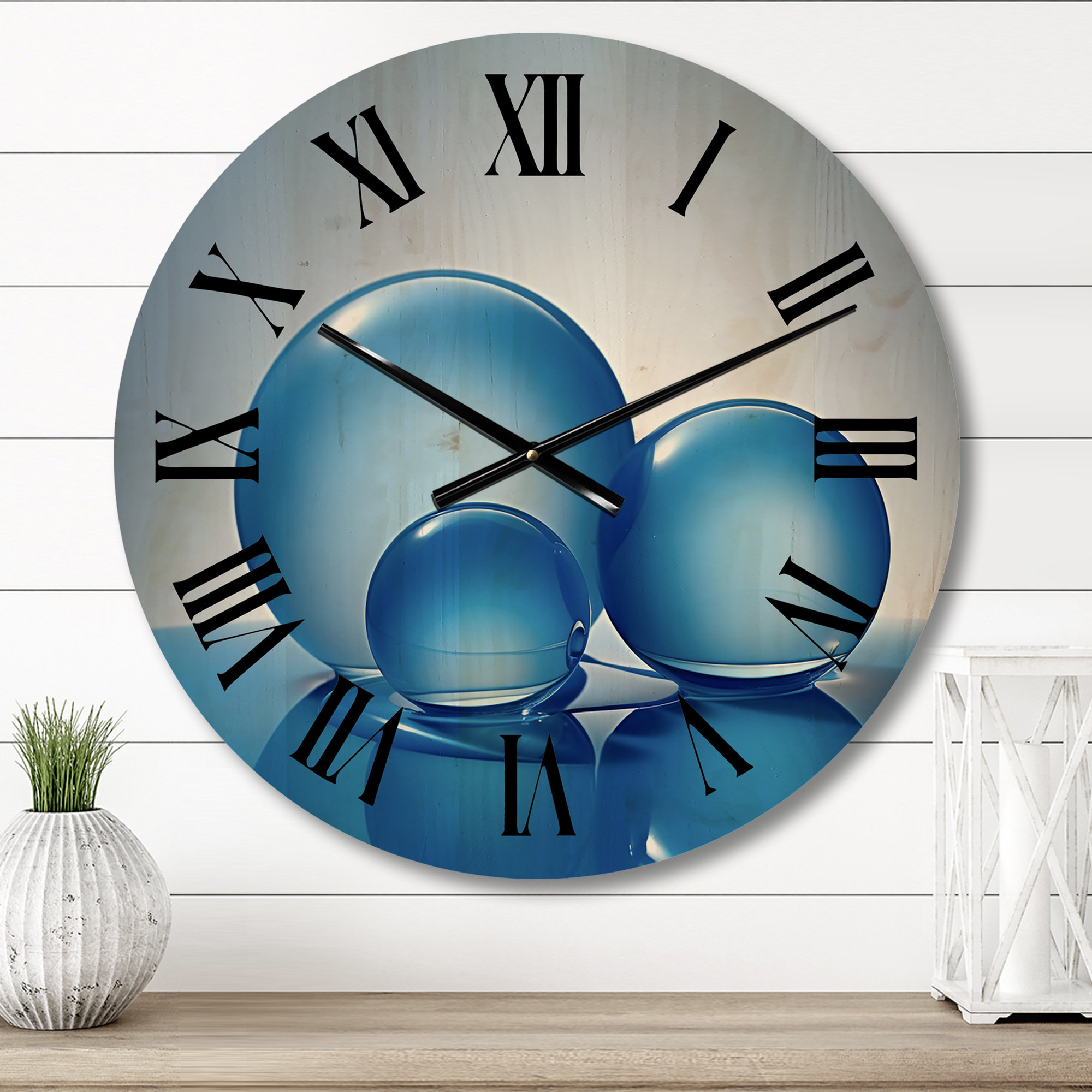 East Urban Home Serenity Sapphire Circular Spheres - Modern Geometric ...