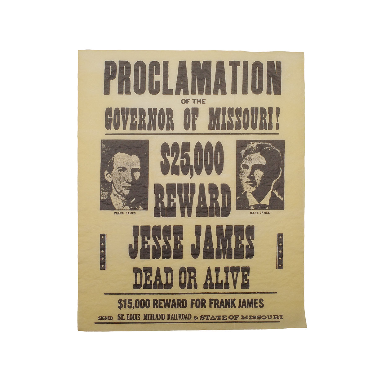 Ophelia & Co. Wanted Jesse & Frank James Outlaws Poster Parchment Paper ...