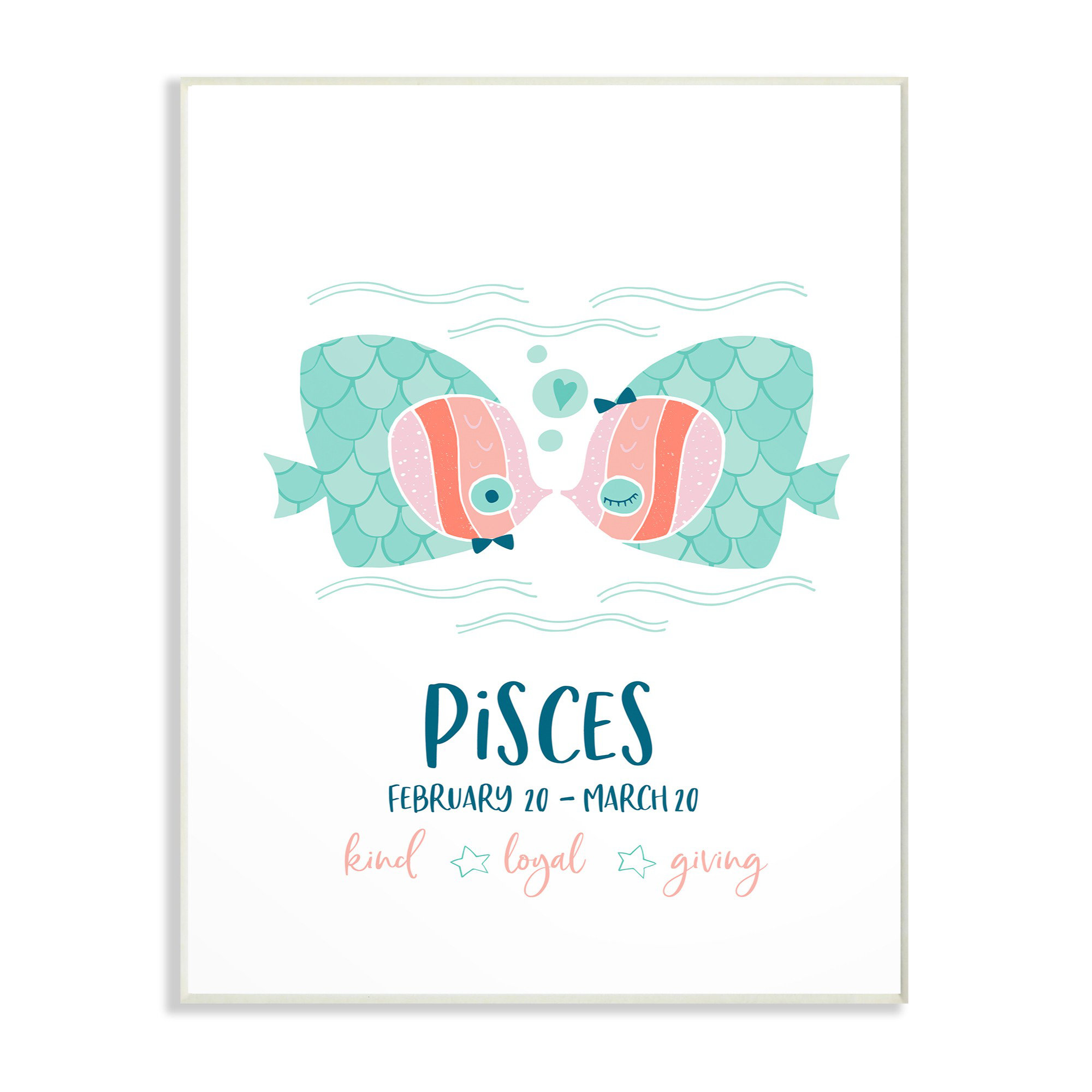 Harriet Bee Seawright Fun Modern Zodiac Pisces Fish Canvas Art | Wayfair