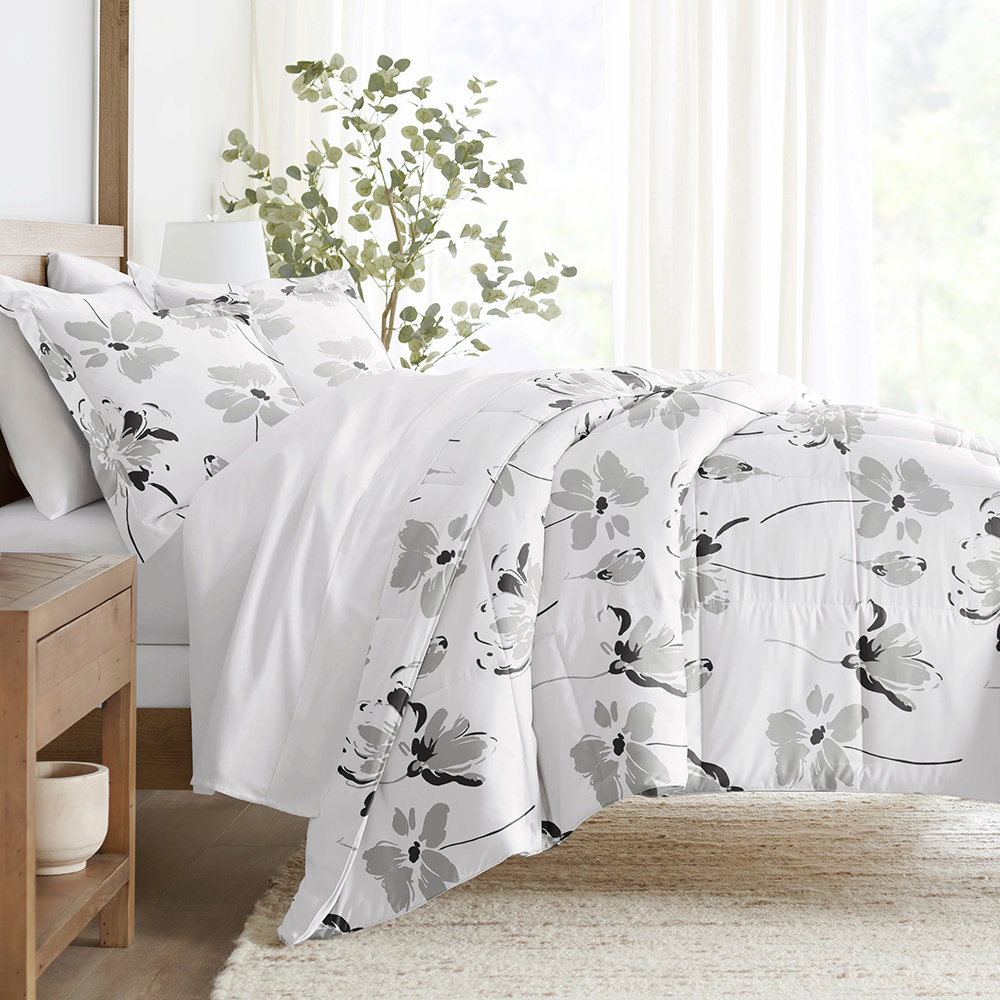 Linens & Hutch Comforter Set Patterned Microfiber All Season Down ...