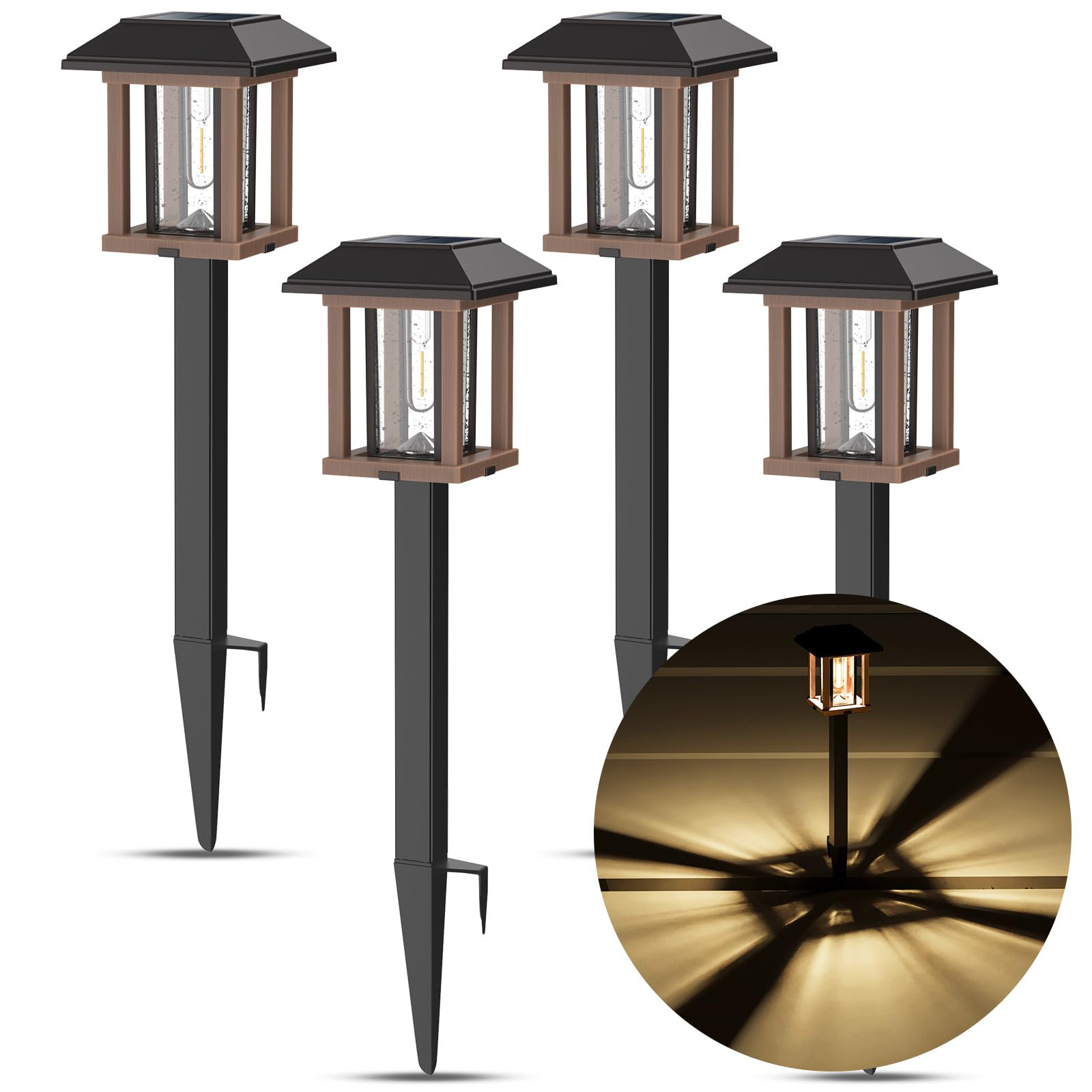 Wendes Kem Matte Black Solar Powered Pathway Light Kit | Wayfair