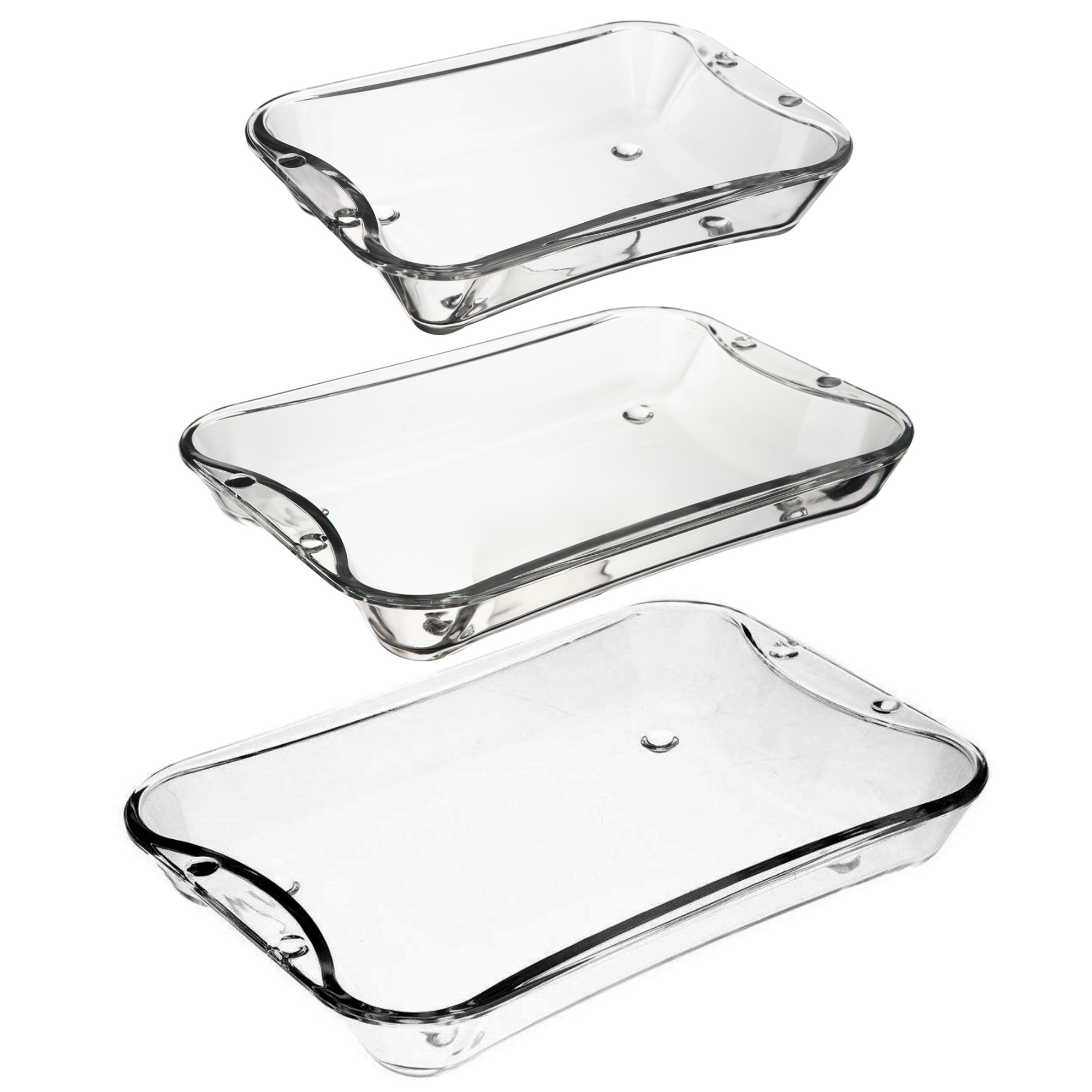 RAMART Studio Glass PRIMA Set/3 Rectangular Glass Oven Dish | Wayfair