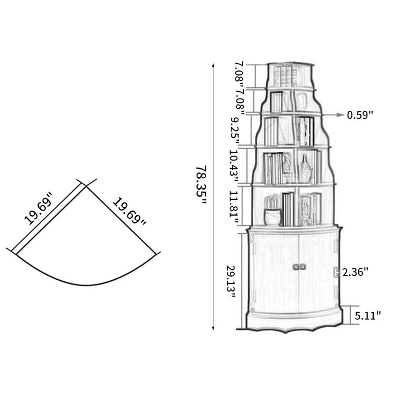 Parttlion American corner solid wood bookcase | Wayfair