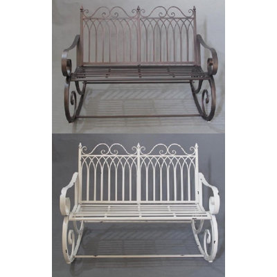 Ophelia & Co. Dominy Metal Outdoor Rocking Bench & Reviews | Wayfair