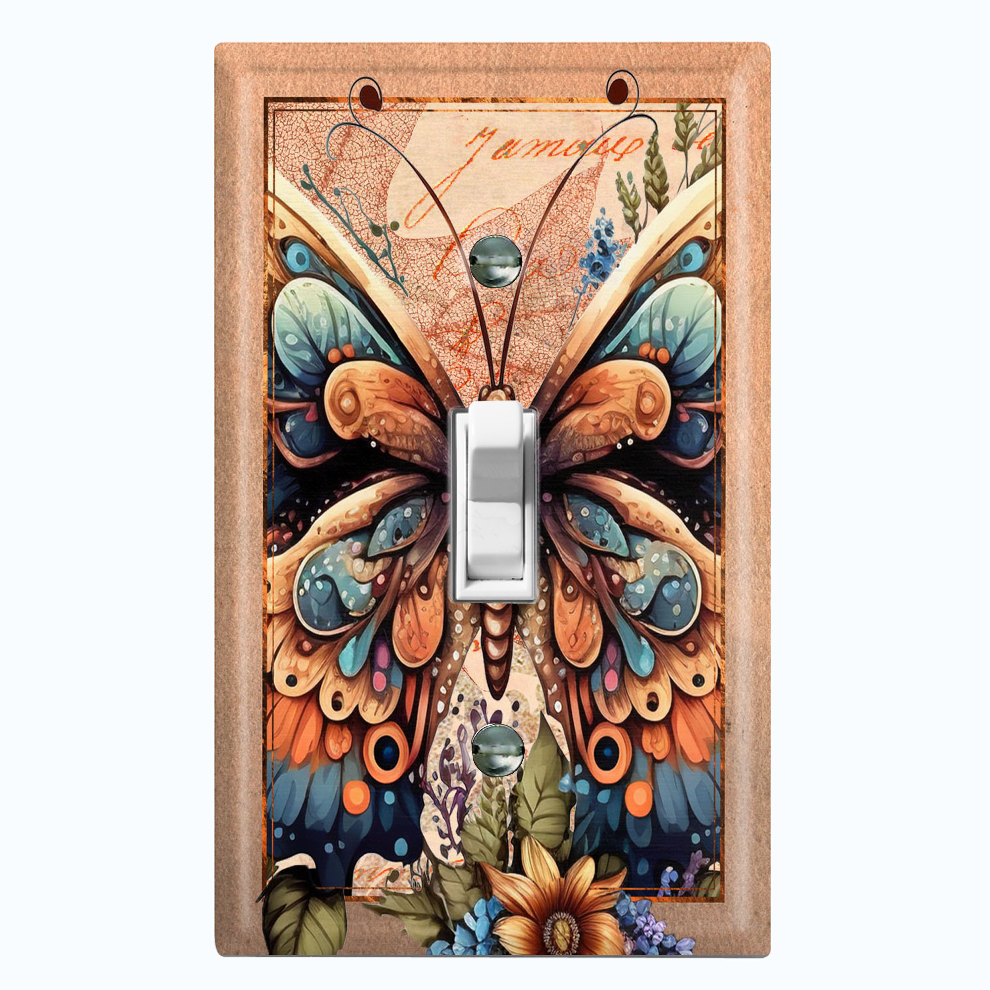 WorldAcc Metal Light Switch Plate Outlet Cover (Monarch Butterfly ...